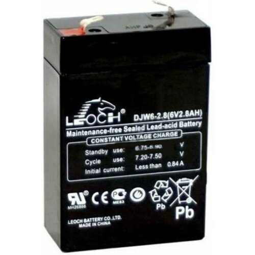 Свинцово-кислотный аккумулятор LEOCH DJW6-2.8 (6 В, 2.8 Ач)