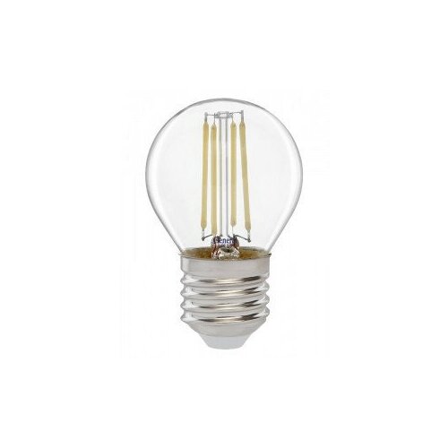 Светодиодная LED лампа General филамент шар E27 7W 4500K 4K 45x76 (нитевидная), празрачная 648100 (упаковка 12 штук)