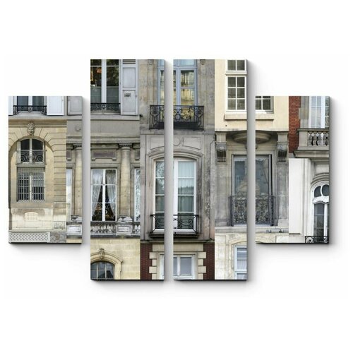 Модульная картина Парижские окна140x105