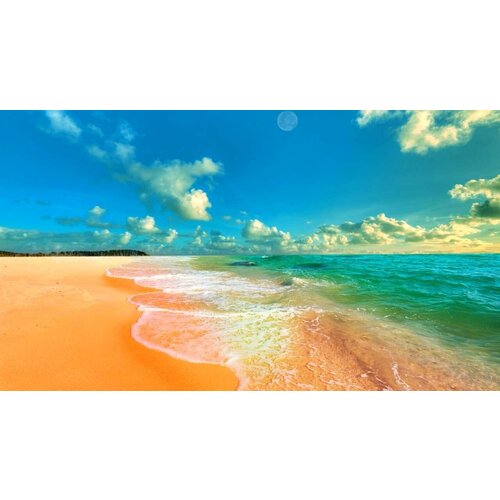 Картина на холсте 60x110 LinxOne "Океан небо пляж" интерьерная для дома / на стену / на кухню / с подрамником