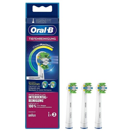 Набор насадок Oral-B Floss Action CleanMaximiser для  ирригатора и электрической щетки, белый, 111 мл, 3 шт.