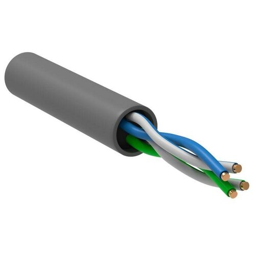 Кабель витая пара U/UTP кат.5E 2х2х24AWG solid CCA PVC сер. (м) GENERICA BC1-C5E02-111-305-G