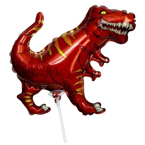 Шар фольгированный 14" "Динозавр тираннозавр", коричневый, с клапаном