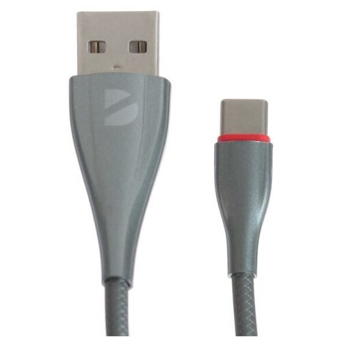 Кабель Deppa Ceramic, Type-C - USB, 2 А, 1 м, серый