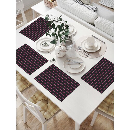 Салфетки на стол для сервировки прямоугольные, плейсмат JoyArty "love", 32x46 см, в комплекте 4шт.