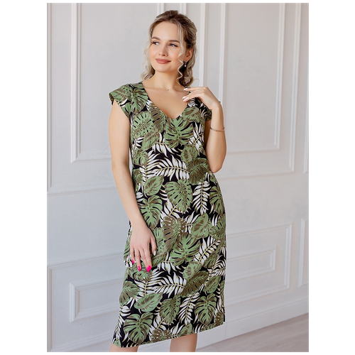 Платье Текстильный Край, размер 52, зеленый