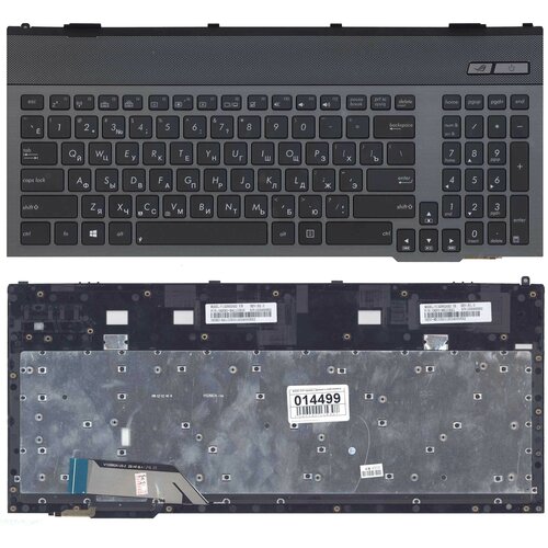 Клавиатура для ноутбука ASUS G57VW черная с рамкой и подсветкой