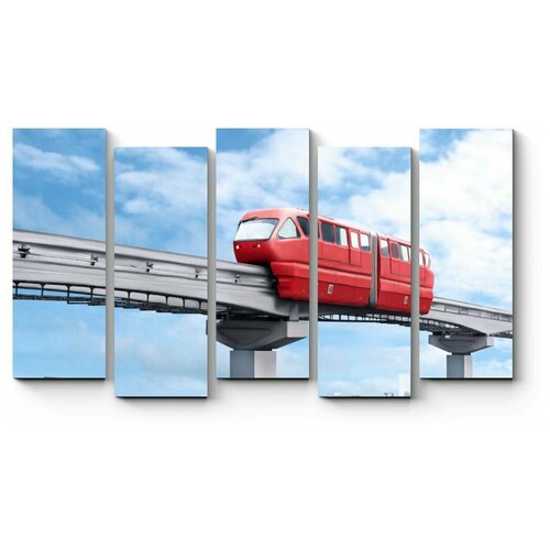 Модульная картина Красный монорельсовый поезд120x69