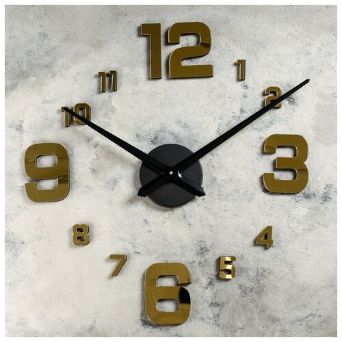 Часы-наклейка, серия: DIY, "Паоли", плавный ход, d-120 см, 1 ААА, золотистые 2366726