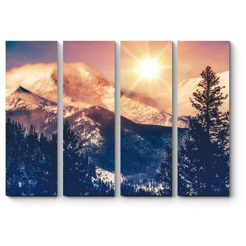 Модульная картина Солнце над горами Колорадо 130x98