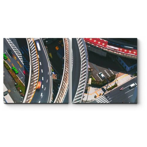 Модульная картина Надземные дороги Токио70x35