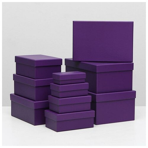 Набор коробок 10 в 1 30,5 х 20 х 13 - 12 х 6,5 х 4 см Пурпурный 5084370