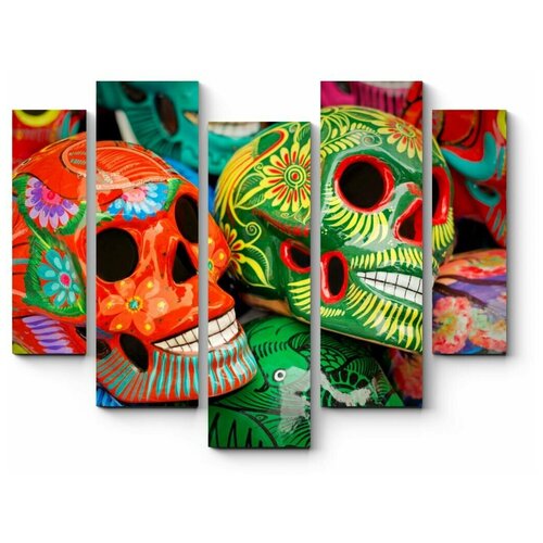 Модульная картина Символ смерти. Краски Мексики. 101x82