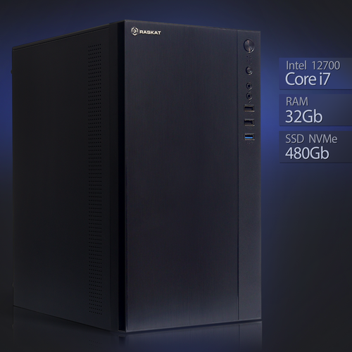 Компьютер Raskat Standart 700 (Intel Core i7 12700, RAM 32Gb, SSD NVMe 480Gb, no OS), 108495