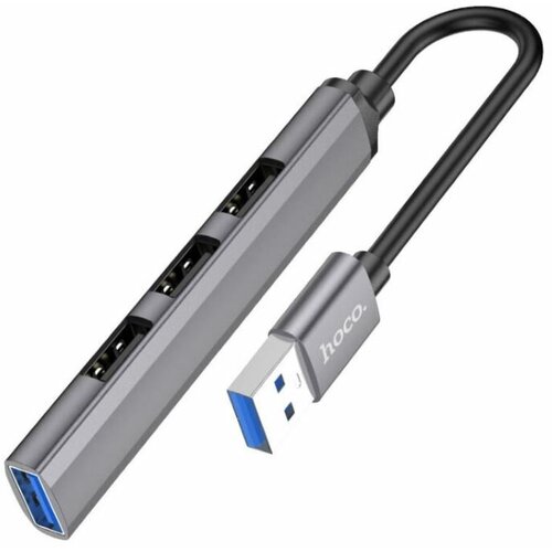 USB хаб 4-в-1 “HB26” USB3.0+USB2.0*3 серый металлик