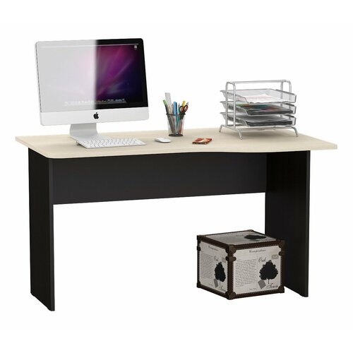 Компьютерный стол письменный для дома угловой 130см венге/дуб - МД0649