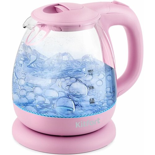 Чайник электрический Kitfort КТ-653-2, 1 л, 1100 Вт, розовый