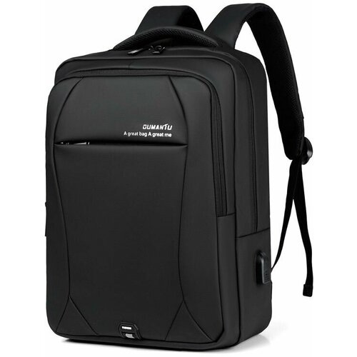 Рюкзак для ноутбука 15" с USB-портом и защитой от воды, черный графит