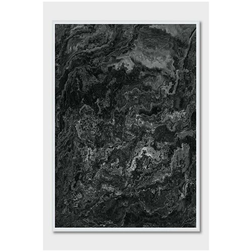 Постер для интерьера Postermarkt, 50х70 см в белой рамке, Черный #31
