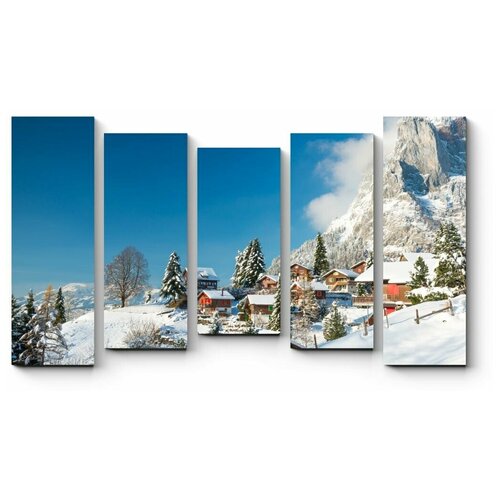 Модульная картина Зимняя Швейцария 180x108