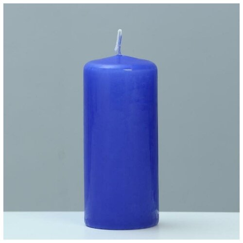 Свеча - цилиндр, 5х11,5 см, 25 ч, 175 г, голубая 1612239