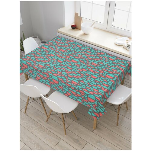 Скатерть прямоугольная JoyArty на кухонный стол "Полукруги гранж" из оксфорда, 120x145 см