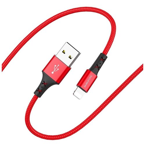 USB-кабель BOROFONE BX20 Enjoy AM-8pin (Lightning) 1 метр, 2A, нейлон, красный