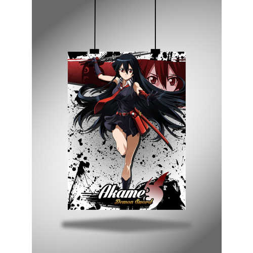 Постер плакат интерьерный на стену аниме Убийца Акаме А3