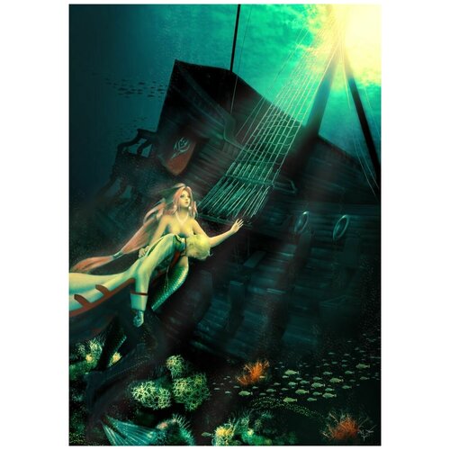 Плакат, постер на бумаге Little Mermaid/Русалочка/. Размер 30 х 42 см
