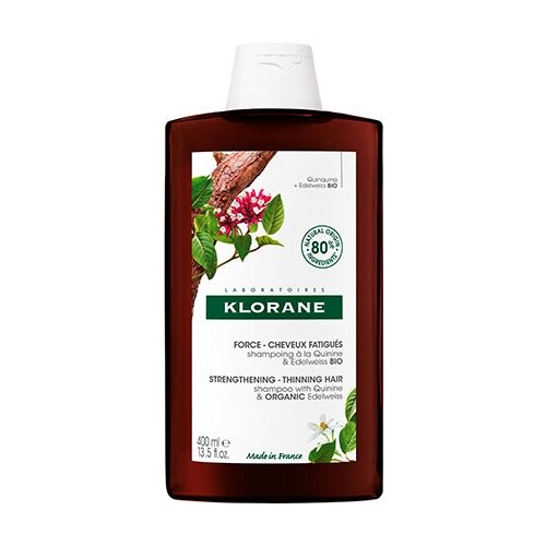 Klorane шампунь Strength-thinning hair, loss with quinine and organic edelweiss, 400 мл