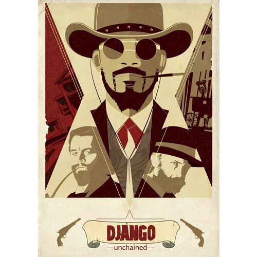 Плакат, постер на холсте Джанго освобожденный (Django Unchained, 2012г). Размер 21 на 30 см