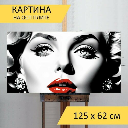 Картина на ОСП "Купить с монро , " 125x62 см. для интерьера на стену