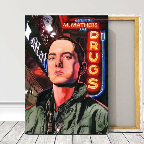 Постер Eminem art для интерьера картина на холсте 40*60