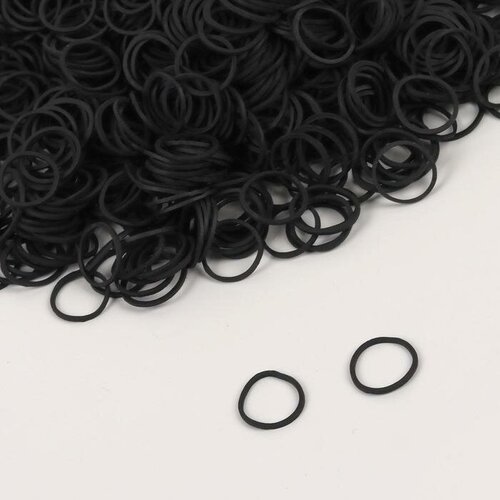 Queen fair Силиконовые резинки для волос, набор, d = 1,5 см, 100 гр, цвет чёрный