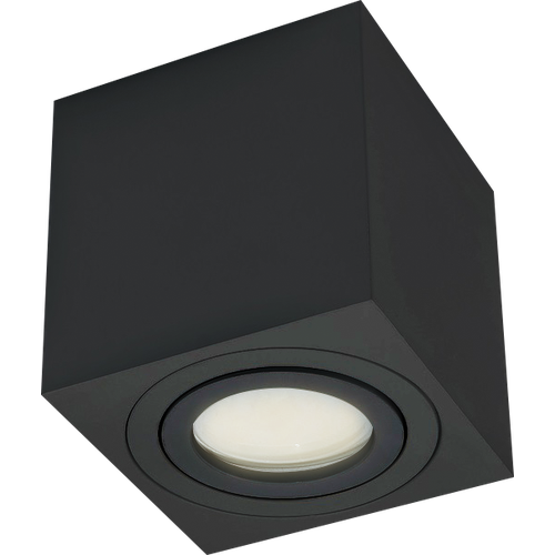 Светильник алюминиевый накладной поворотный под лампу с цоколем GU10, 80*80 мм, черный