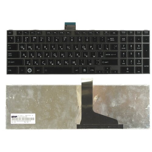 Клавиатура для ноутбука Toshiba Satellite C855D черная c черной рамкой