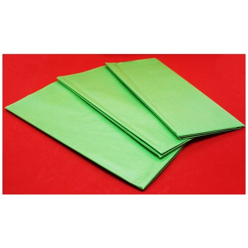 Бумага упаковочная тишью 30 листов 51x66см. цвет зеленый