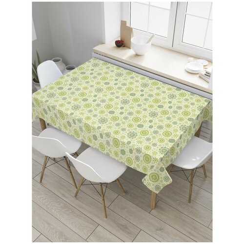 Скатерть прямоугольная JoyArty на кухонный стол "Флористическая весна" из оксфорда, 120x145 см