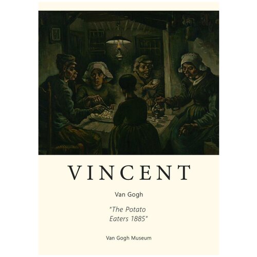 Постер / Плакат / Картина Винсент Ван Гог - Едоки картофеля 90х120 см в подарочном тубусе