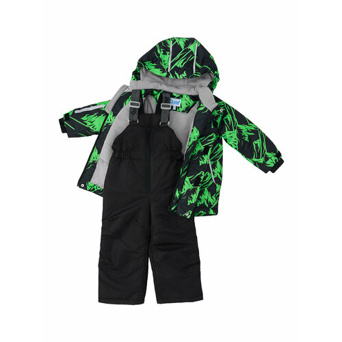 Комплект верхней одежды Oldos размер 122-64-57, черный, зеленый