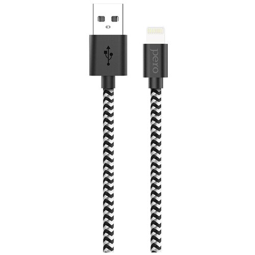 Дата-кабель PERO DC-04 8-pin Lightning, 2А, 2м, Silver-black