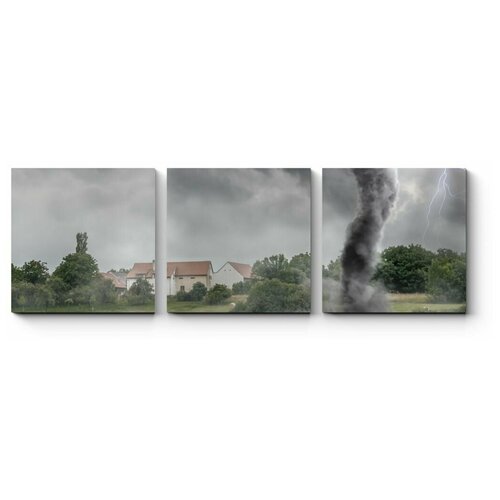Модульная картина Грозный ураган 90x30