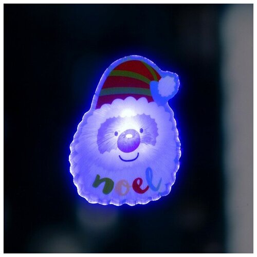 Светодиодная игрушка на липучке «Дед Мороз» 6 × 8.5 см, батарейки LR44х3, свечение мульти