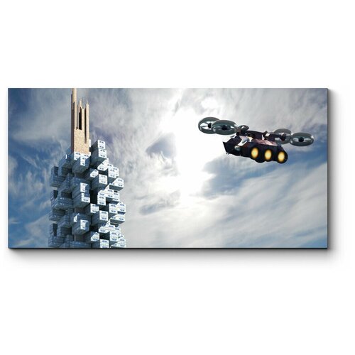 Модульная картина Фантастический город 80x40