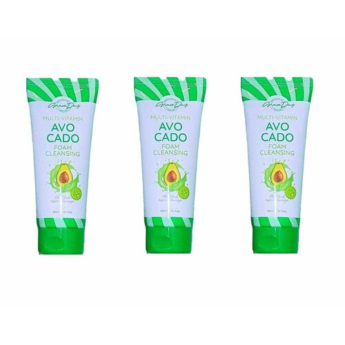 Grace Day Пенка для умывания с экстрактом авокадо multi-vitamin avocado foam cleanser, 100 мл, 3 шт
