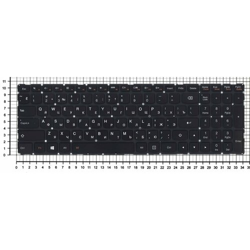 Клавиатура для ноутбука Lenovo Yoga 500-15 черная с подсветкой