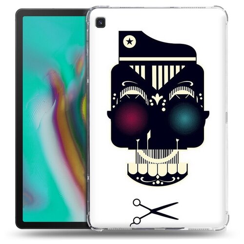 Чехол задняя-панель-накладка-бампер MyPads черно белый скелет с яркими глазами для Samsung Galaxy Tab S5e 10.5 SM-T720/T725 (2019) противоударный