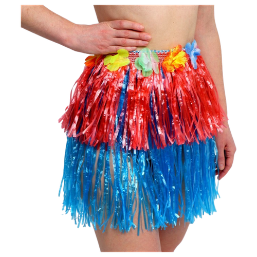 Гавайская юбка, Страна Карнавалия, 40 см, красно-синяя