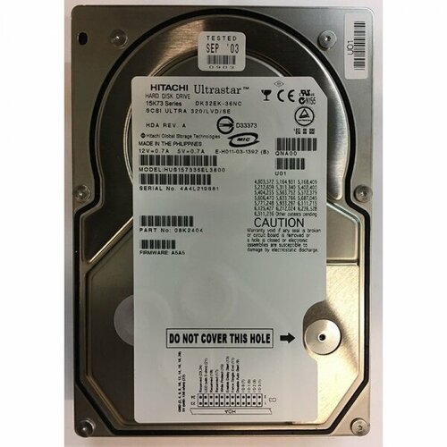 Жесткий диск Hitachi HUS157336EL3800 36,7Gb U320SCSI 3.5" HDD