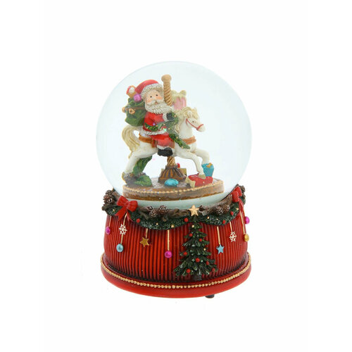 Фигурка новогодняя в стеклянном шаре "Дед Мороз", 10х10х15 см